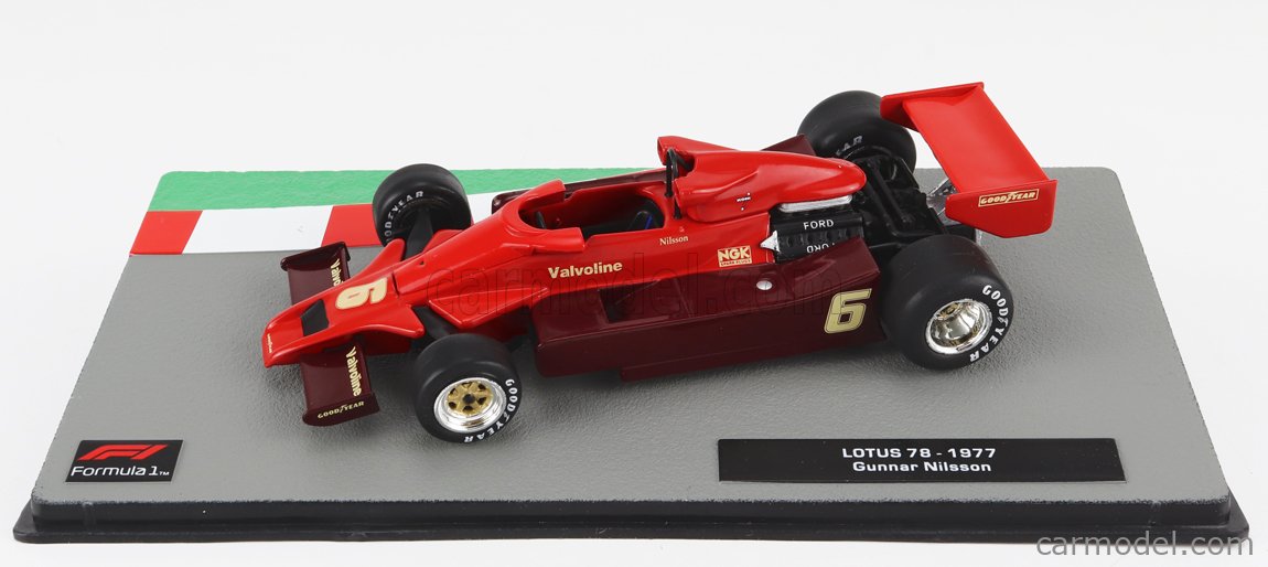 EDICOLA F1THECARCOLL139 Scale 1/43 | LOTUS F1 78 N 6 SEASON 1977 GUNNAR NILSSON 2 TONE RED