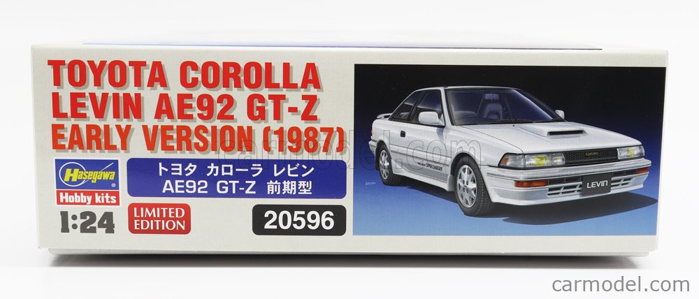 HASEGAWA 20596 Scale 1/24 | TOYOTA COROLLA LEVIN (AE92) GT-Z EARLY VERSION 1987