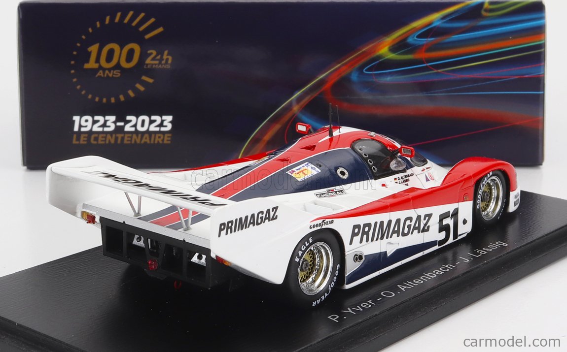 SPARK-MODEL S9889 Scale 1/43 | PORSCHE 962C 3.2L TURBO TEAM SALAMIN PRIMAGAZ N 24h LE MANS 1991 ...