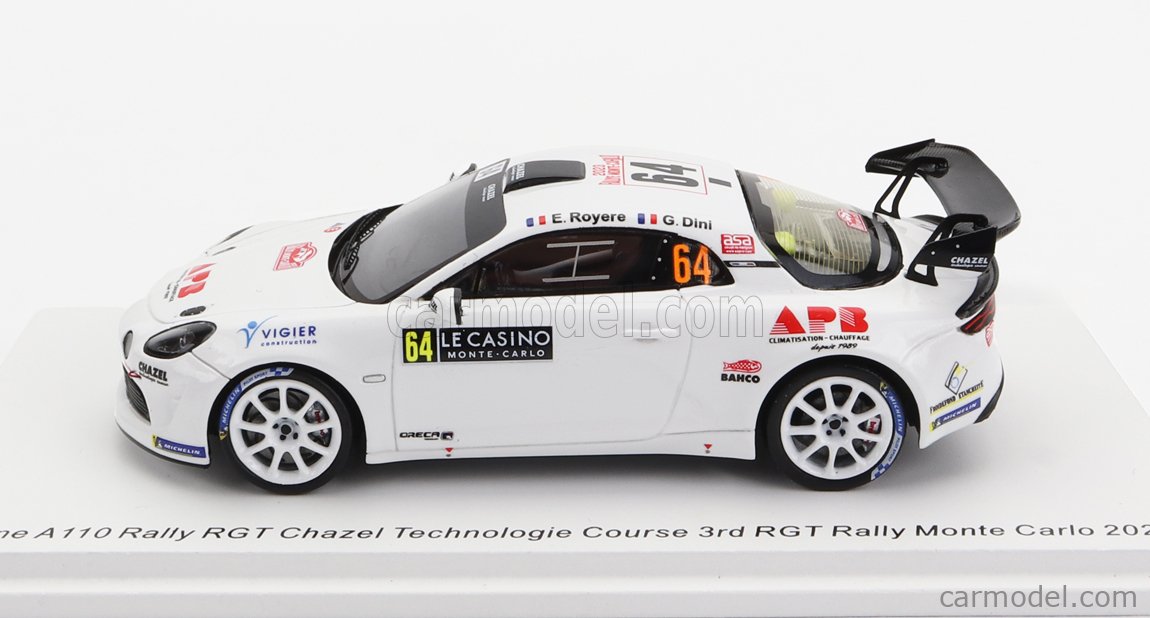SPARK-MODEL S6723 Scale 1/43 | RENAULT ALPINE A110 RALLY RGT TEAM ...