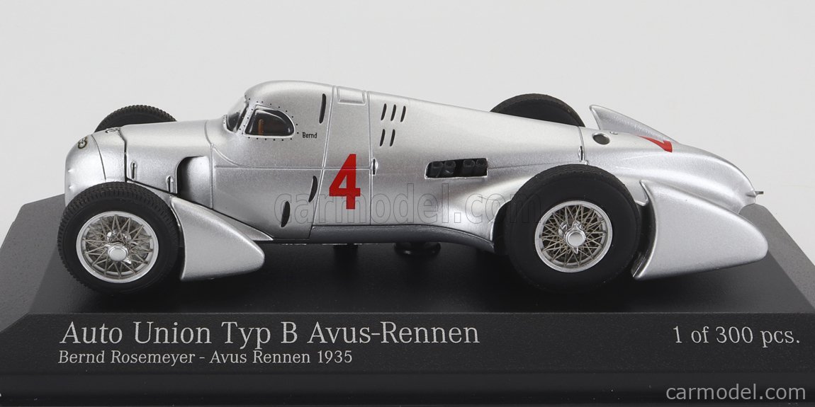 MINICHAMPS 410354004 Scale 1/43 | AUTO UNION F1 TYPE B N 4 AVUS RENNEN ...