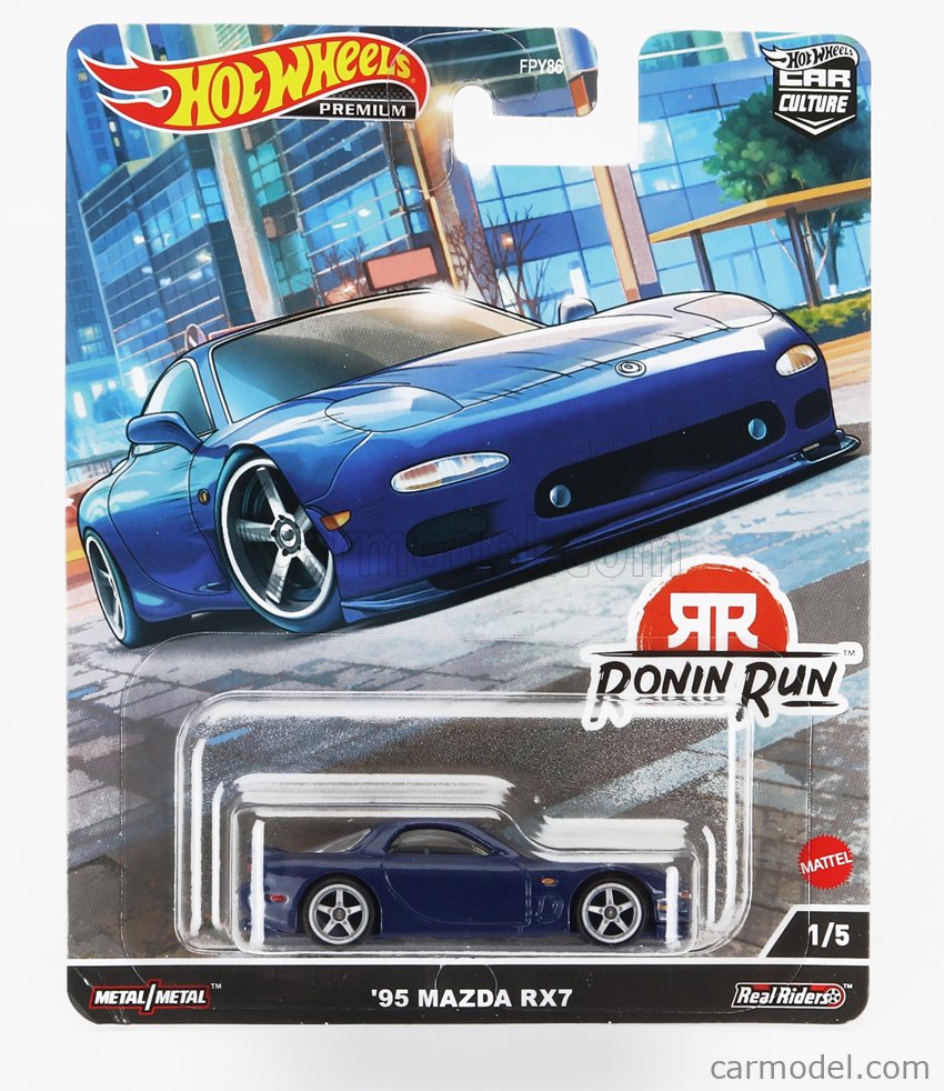 MATTEL HOT WHEELS HCK13 Scale 1/64 | MAZDA RX-7 COUPE 1995 BLUE