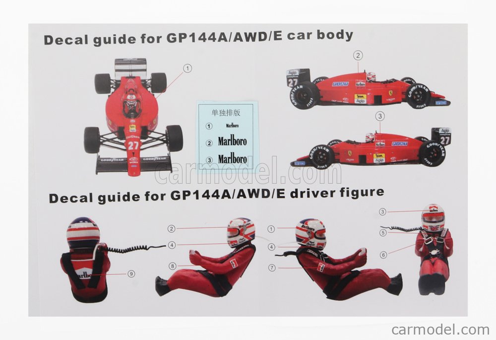 BRM Decals Cox 1/24 Scale Ferrari F1 & BRM Decal Set - Reproduction For ...