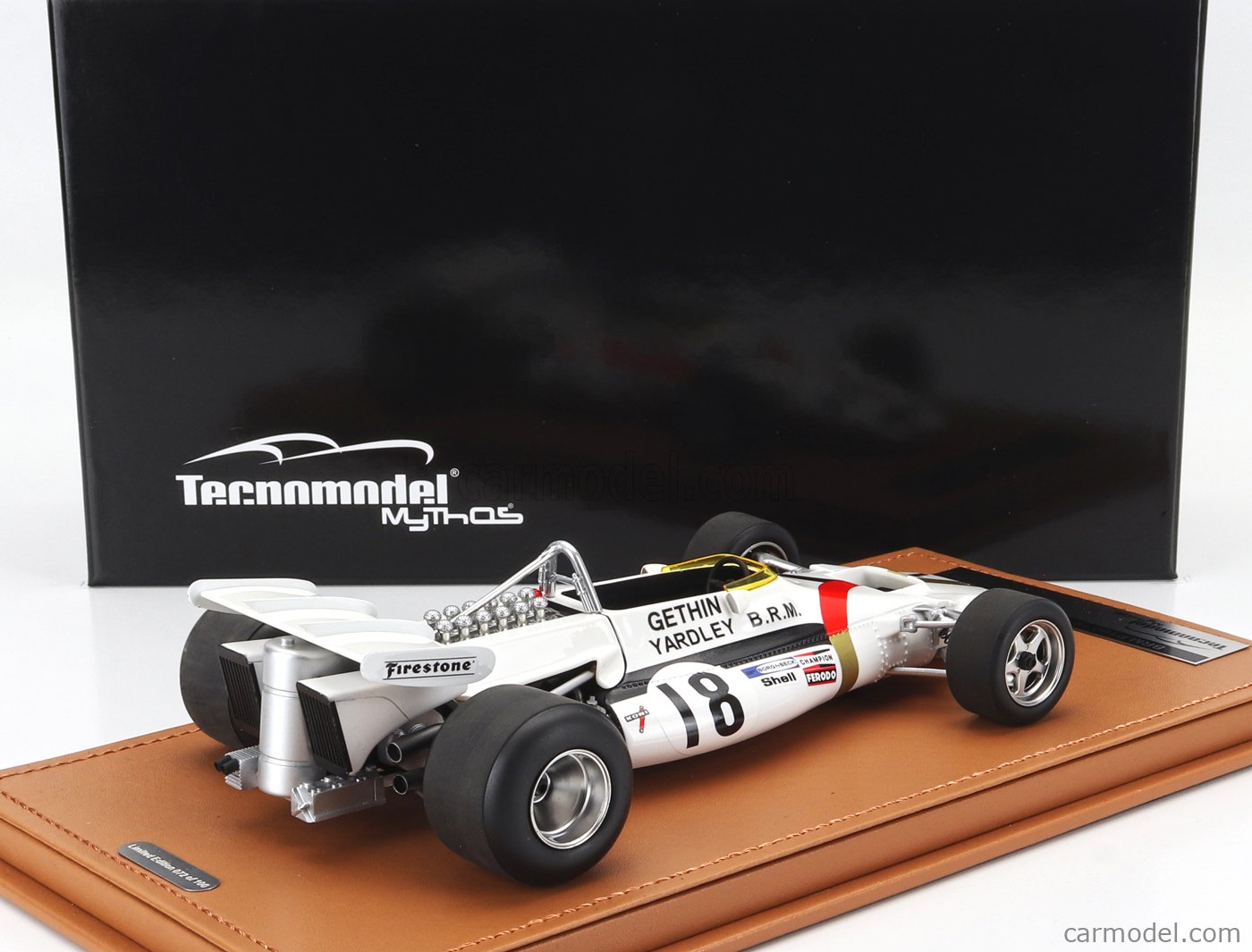 TECNOMODEL TM18-183A Scale 1/18 | BRM F1 P160 N 18 WINNER ITALY GP 1971 PETER GETHIN WHITE RED GOLD