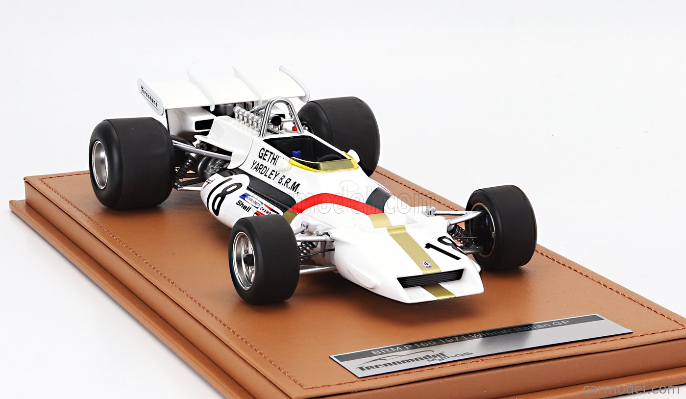 TECNOMODEL TM18-183A Scale 1/18 | BRM F1 P160 N 18 WINNER ITALY GP 1971 PETER GETHIN WHITE RED GOLD