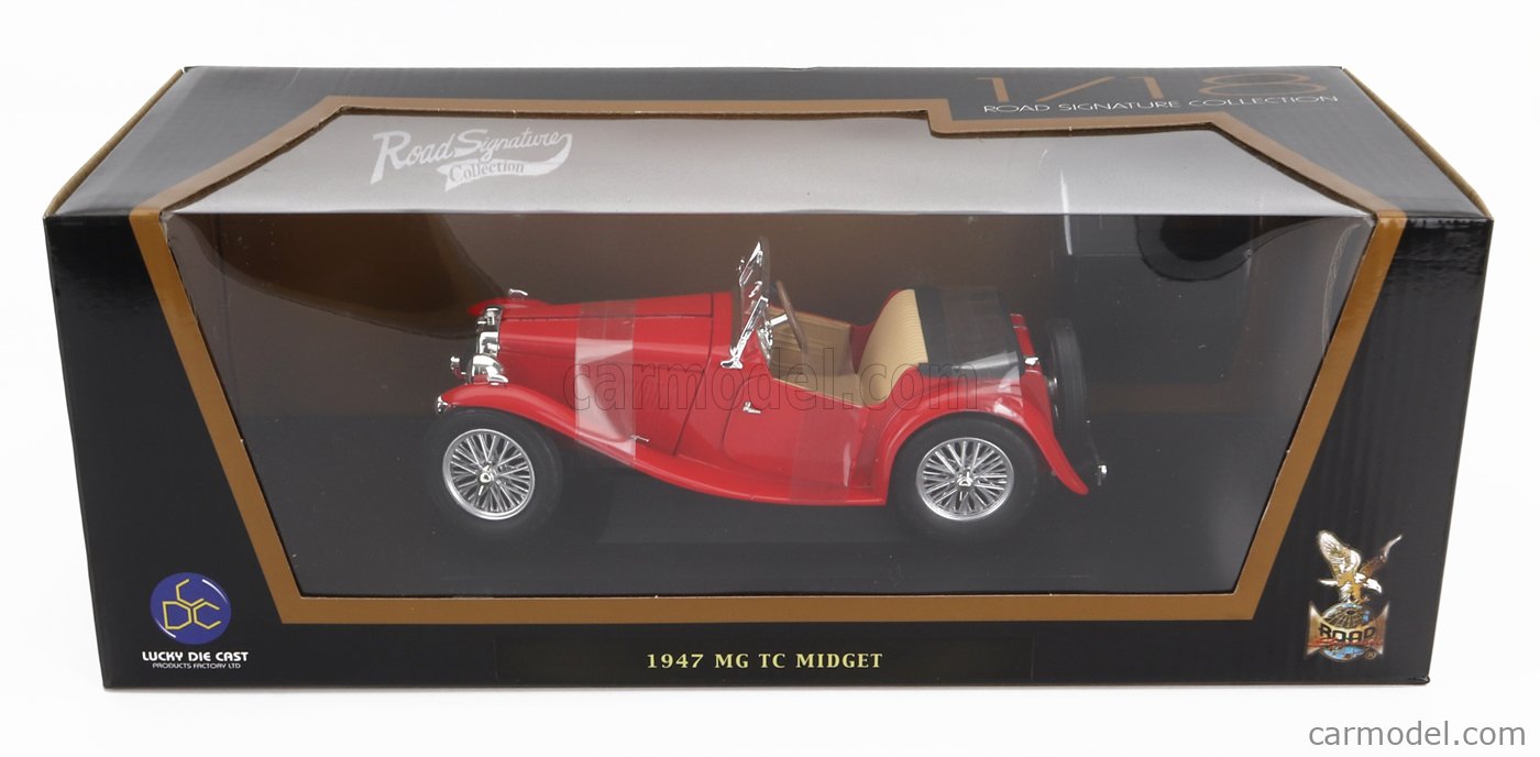 LUCKY-DIECAST LCD92468R Scale 1/18 | MG TC MIDGET SPIDER 1947 RED BLACK