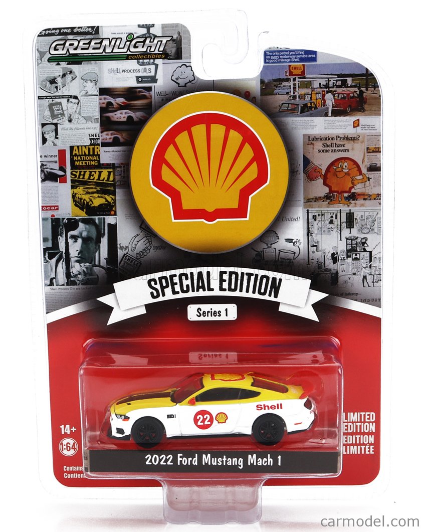 GREENLIGHT 41125F Scale 1/64 | FORD USA MUSTANG MACH-1 COUPE N 22 SHELL ...