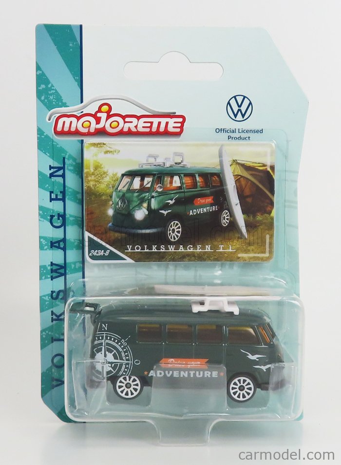 MAJORETTE 212055004 Scale 1/64 | VOLKSWAGEN T1 MINIBUS 1962 GREEN