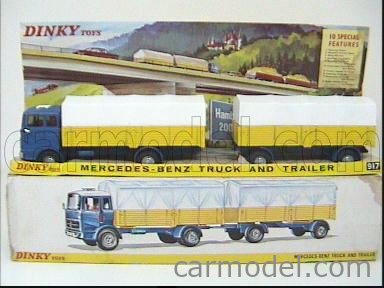DINKY ENGLAND 917 Scale 1/43 | MERCEDES BENZ TRUCK AND TRAILER BLUE YELLOW