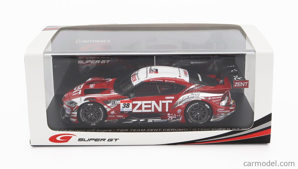 SPARK-MODEL SGT062 Scale 1/43 | TOYOTA GR SUPRA TEAM TGR ZENT CERUMO N 38 GT500 CLASS SUPER GT ...