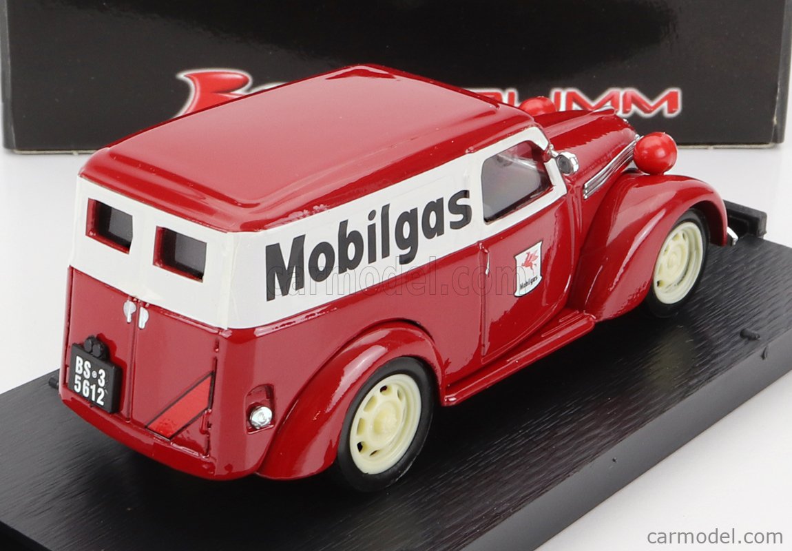 BRUMM R344 Escala 1/43 | FIAT 1100 E VAN MOBILGAS 1956 RED WHITE