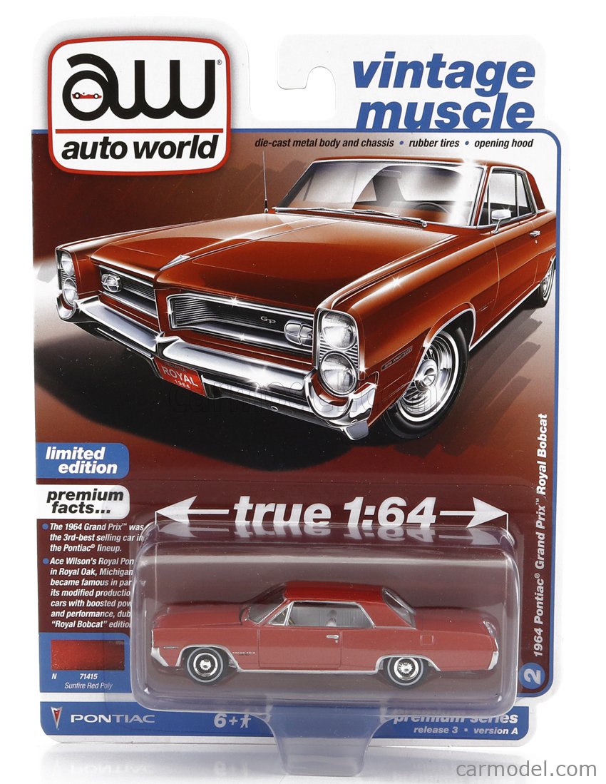 AUTOWORLD AWSP110A-AW64372 Scale 1/64 | PONTIAC GRAND PRIX 1964 COPPER