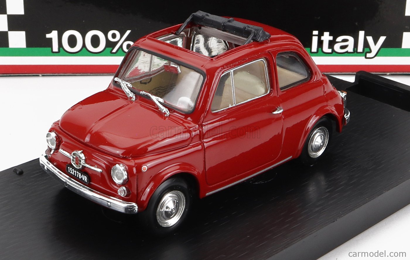 BRUMM R454 Scale 1/43 | FIAT 500 F 1965 ROSSO MEDIO