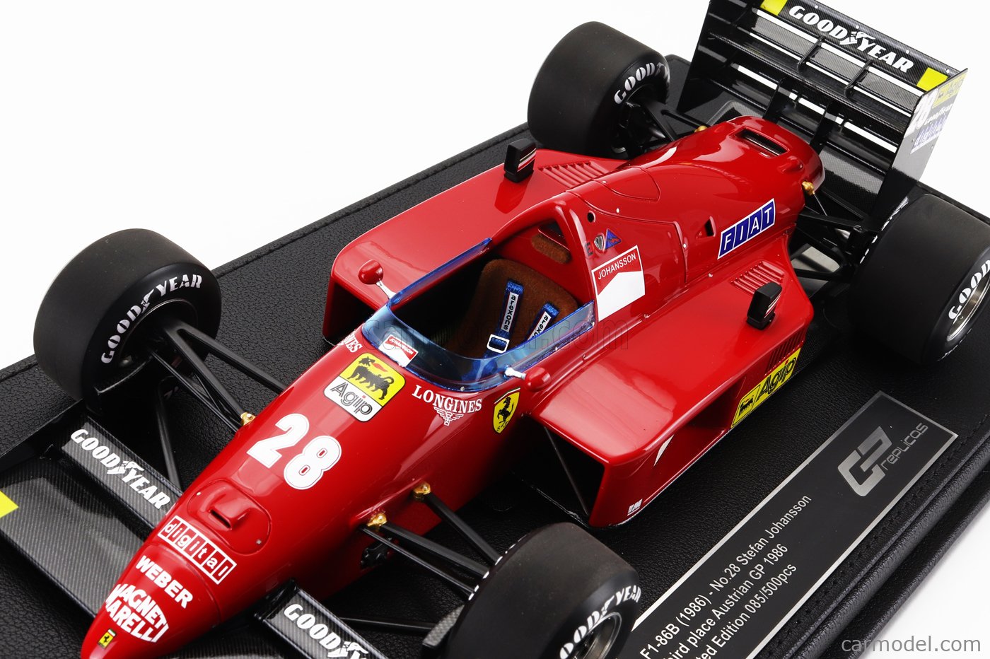 GP-REPLICAS GP169B Scala 1/18 | FERRARI F1 F1/86 N 28 3rd AUSTRIAN GP 1986 STEFAN JOHANSSON RED ...