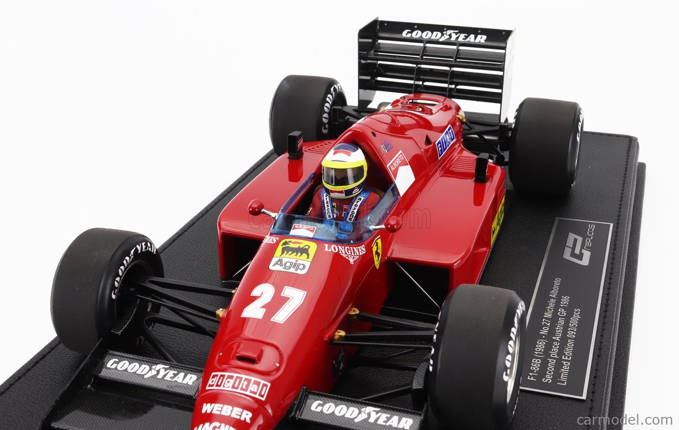 GP-REPLICAS GP169AWD Scale 1/18 | FERRARI F1 F1/86 N 27 2nd AUSTRIAN GP (with pilot driver) 1986 ...