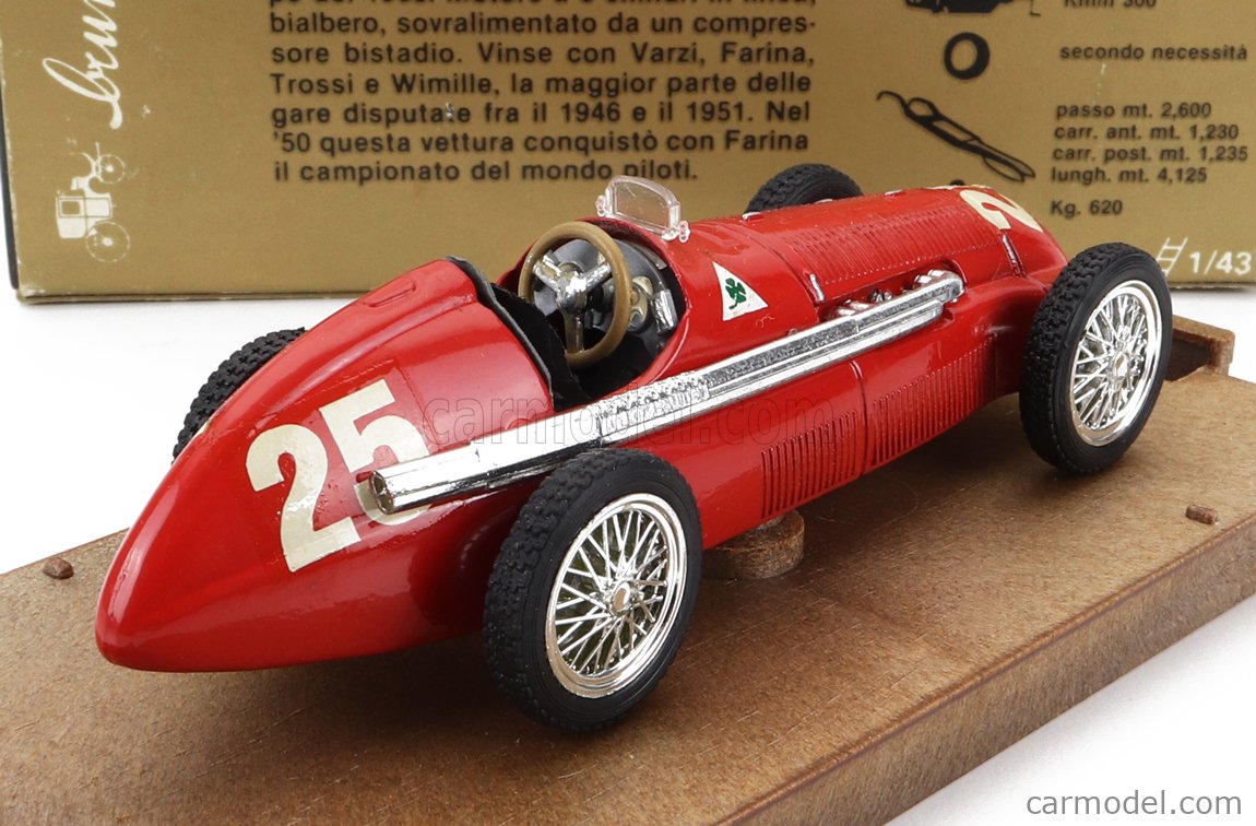 BRUMM R036-OLD Escala 1/43 | ALFA ROMEO F1 158 N 25 WORLD CHAMPION 1950 ...