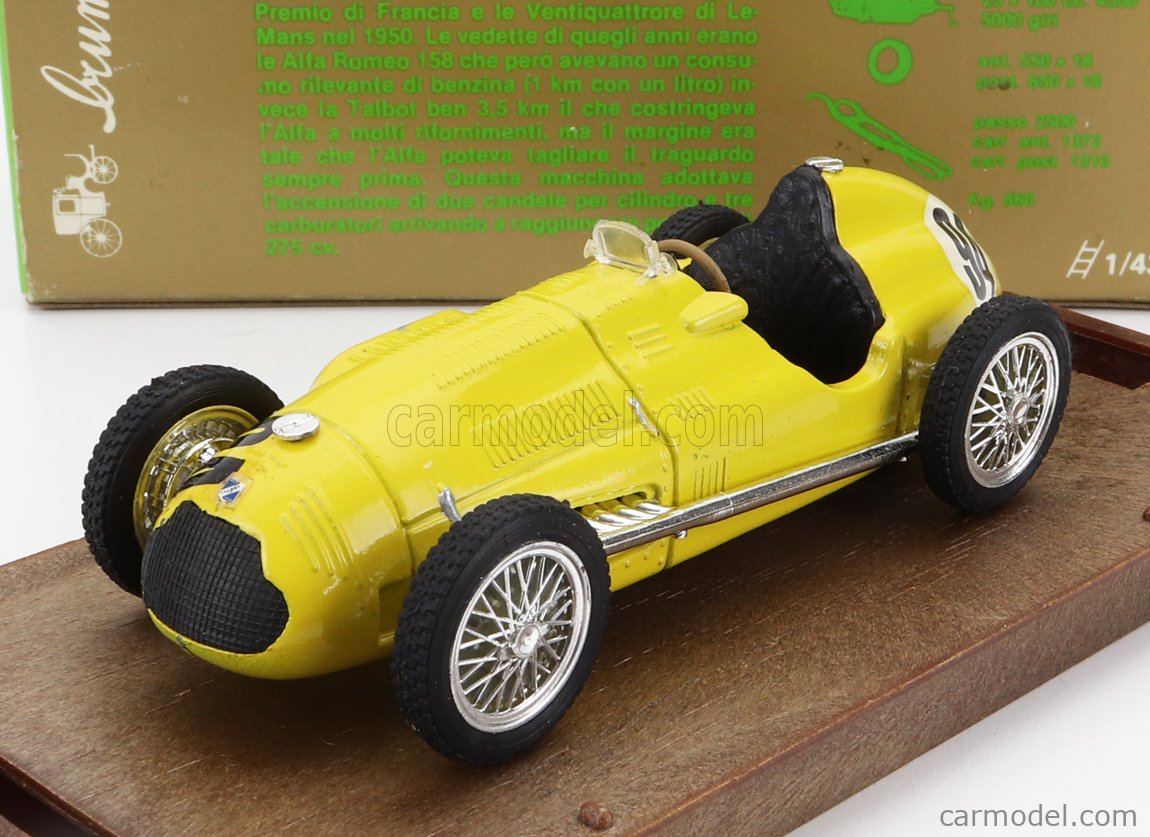 BRUMM R113-OLD Scale 1/43 | TALBOT F1 LAGO N 94 SEASON 1951 YELLOW