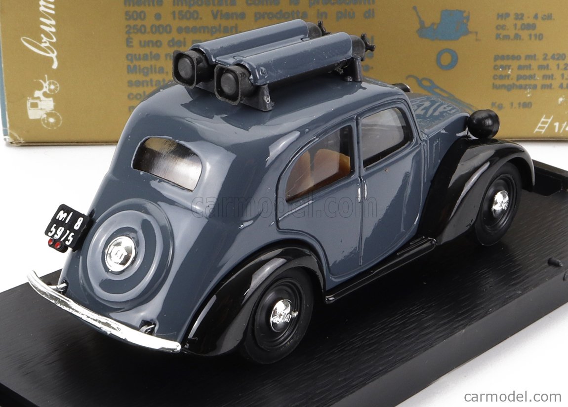 BRUMM R032-OLD Scale 1/43 | FIAT 508C 1100 GAS METANO 1937 GREY BLACK