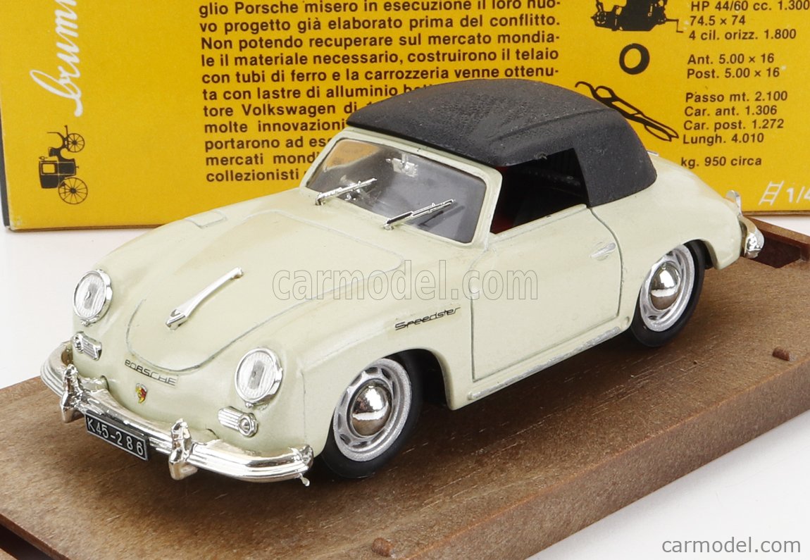 BRUMM R118-OLD Scala 1/43 | PORSCHE 356 SPIDER CLOSED RHD 1950 IVORY