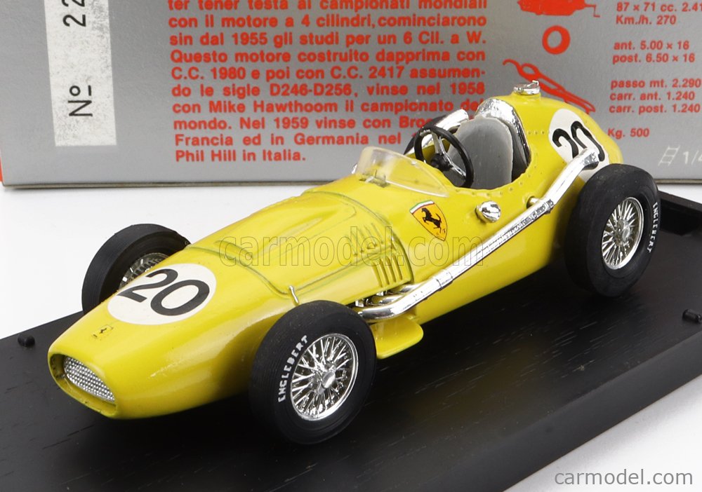 BRUMM-S S008 Scale 1/43 | FERRARI F1 D246 N 20 GP BELGIO 1958 OLIVIER ...