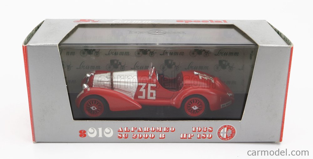 BRUMM-S S010 Echelle 1/43 | ALFA ROMEO 8C 2900B N 36 1938 RED WHITE