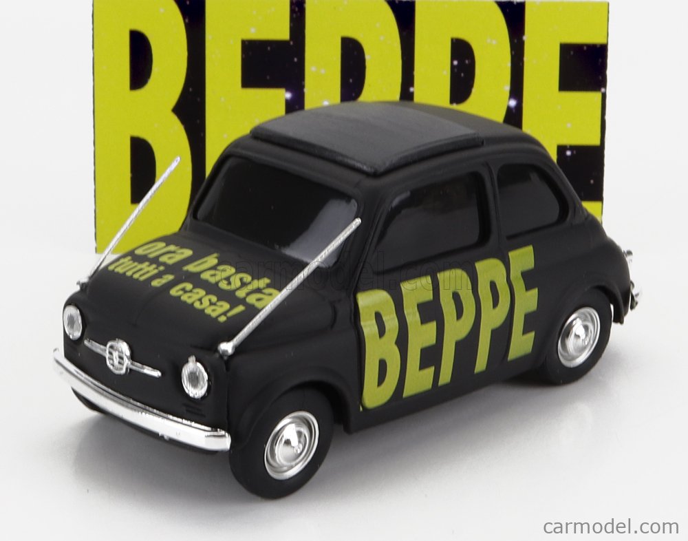 BRUMM BR027 Scale 1/43 | FIAT 500 BEPPE - ORA BASTA TUTTI A CASA! BLACK