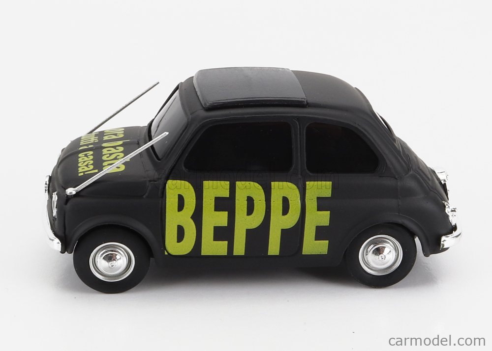 BRUMM BR027 Scale 1/43 | FIAT 500 BEPPE - ORA BASTA TUTTI A CASA! BLACK
