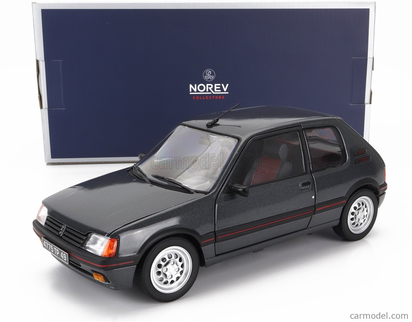 NOREV 184845 Scale 1/18 | PEUGEOT 205 1.6 GTI 1988 GRAPHITE GREY