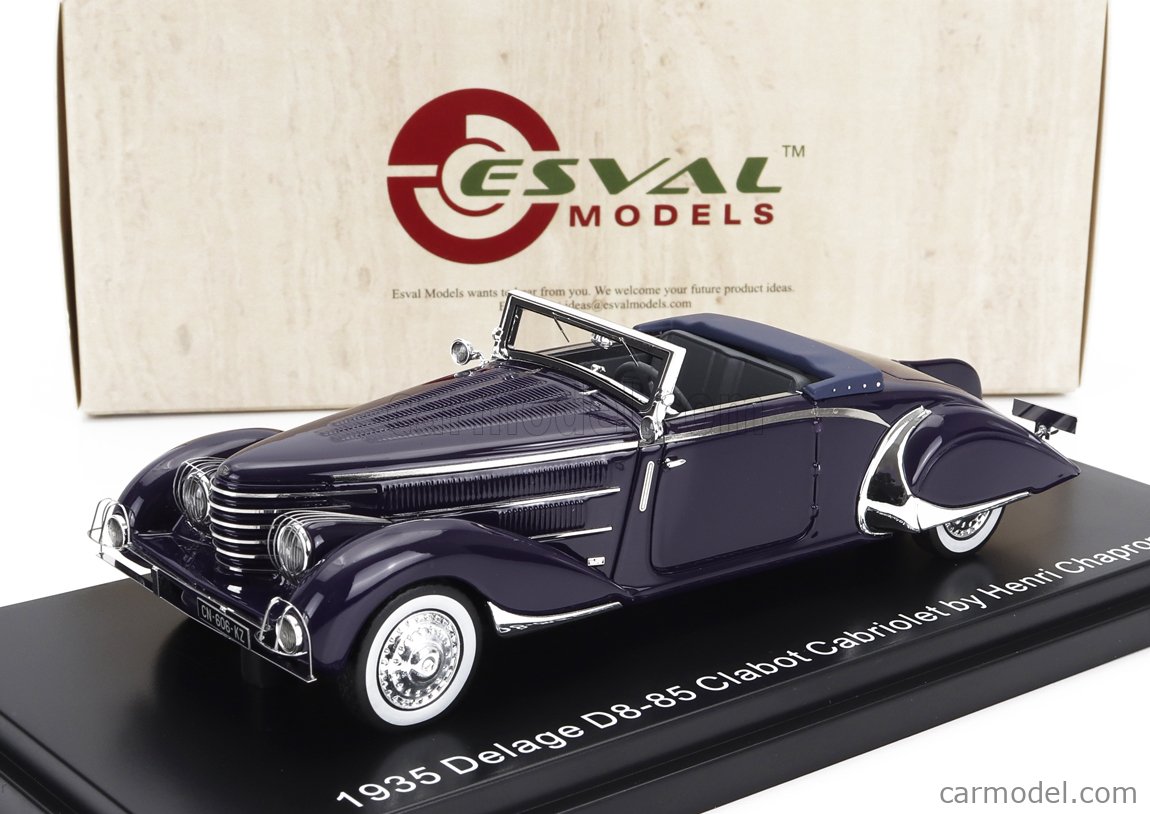 ESVAL MODEL EMEU43030A Echelle 1/43 | DELAGE D8-85 CLABOT ROADSTER ...