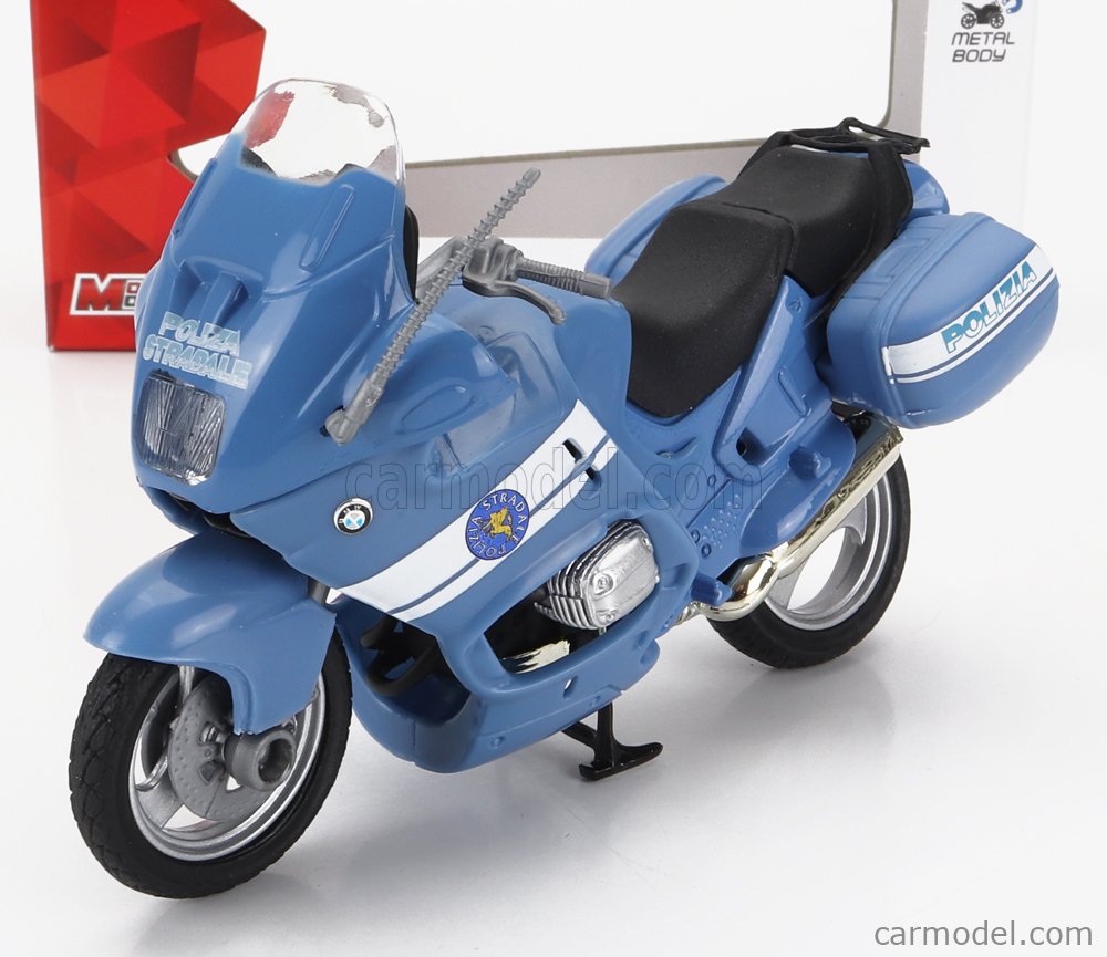 MONDOMOTORS MM55006 Escala 1/18 | BMW R1200RT POLIZIA 2001 LIGHT BLUE WHITE