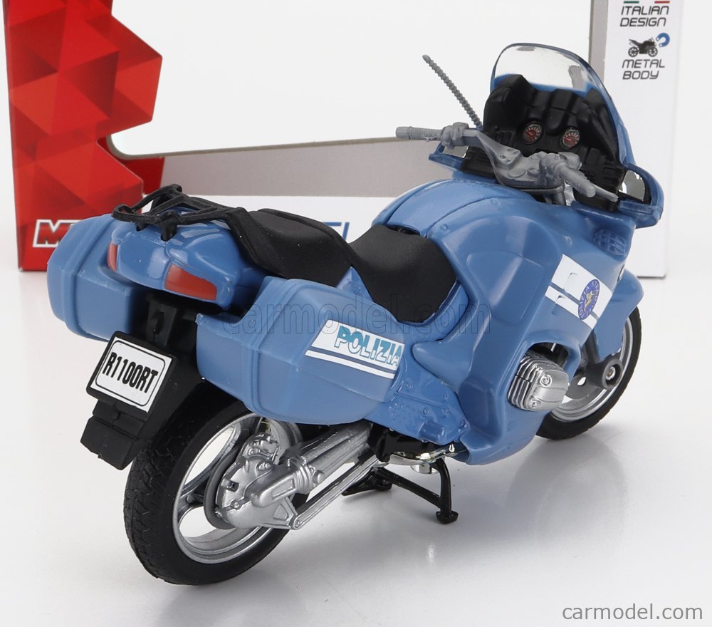 MONDOMOTORS MM55006 Scale 1/18 | BMW R1200RT POLIZIA 2001 LIGHT BLUE WHITE