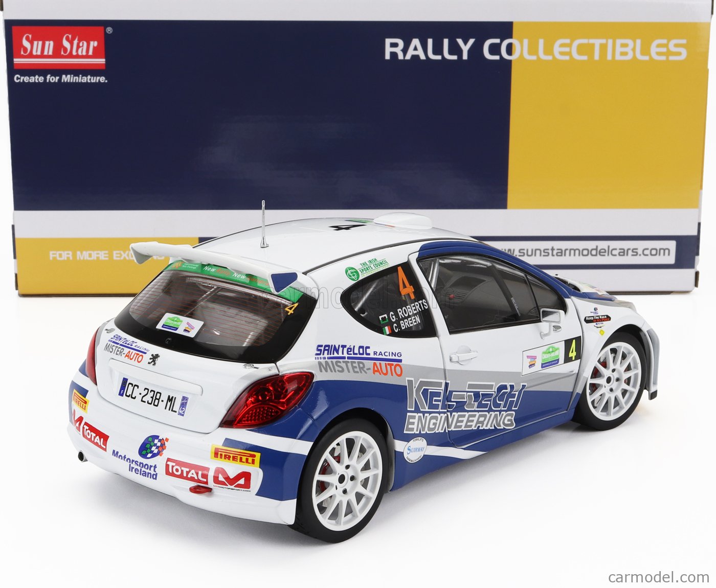SUN-STAR 05438 Scale 1/18 | PEUGEOT 207 S2000 N 4 RALLY CIRCUIT OF ...