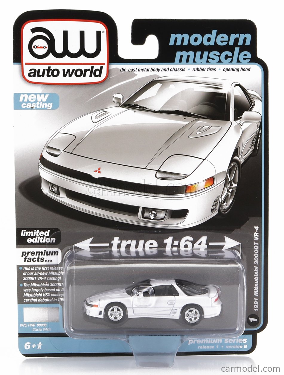 AUTOWORLD AWSP122B-64392 Echelle 1/64 | MITSUBISHI 3000GT VR4 1991 WHITE