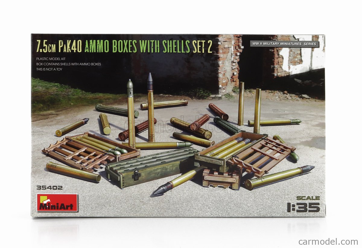 MINIART 35402 Escala 1/35 | ACCESSORIES MILITARY 7.5CM PAK40 AMMO BOXES ...