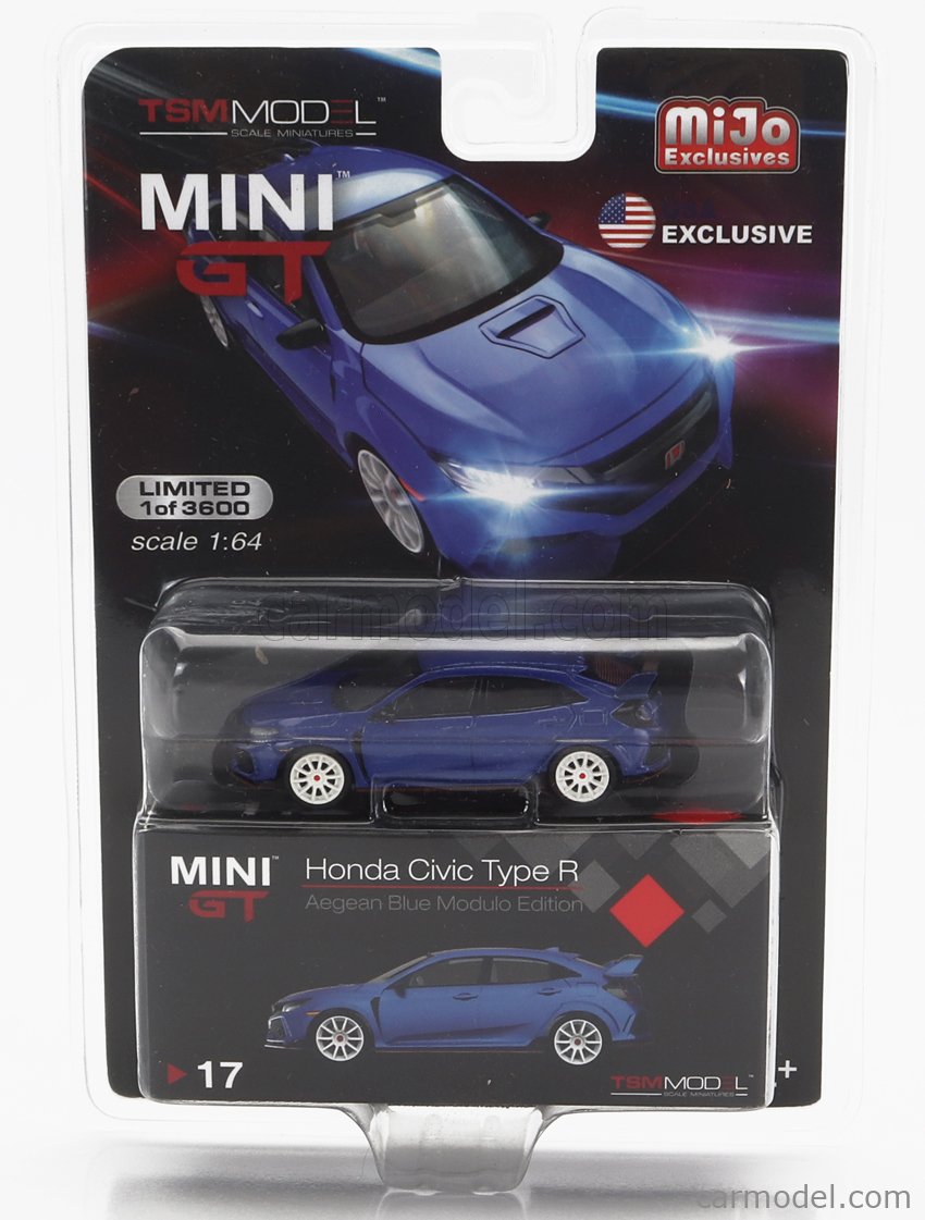 MINI-GT MGT00017-MJ Scale 1/64 | HONDA CIVIC TYPE R (FK8) 2017 BLUE