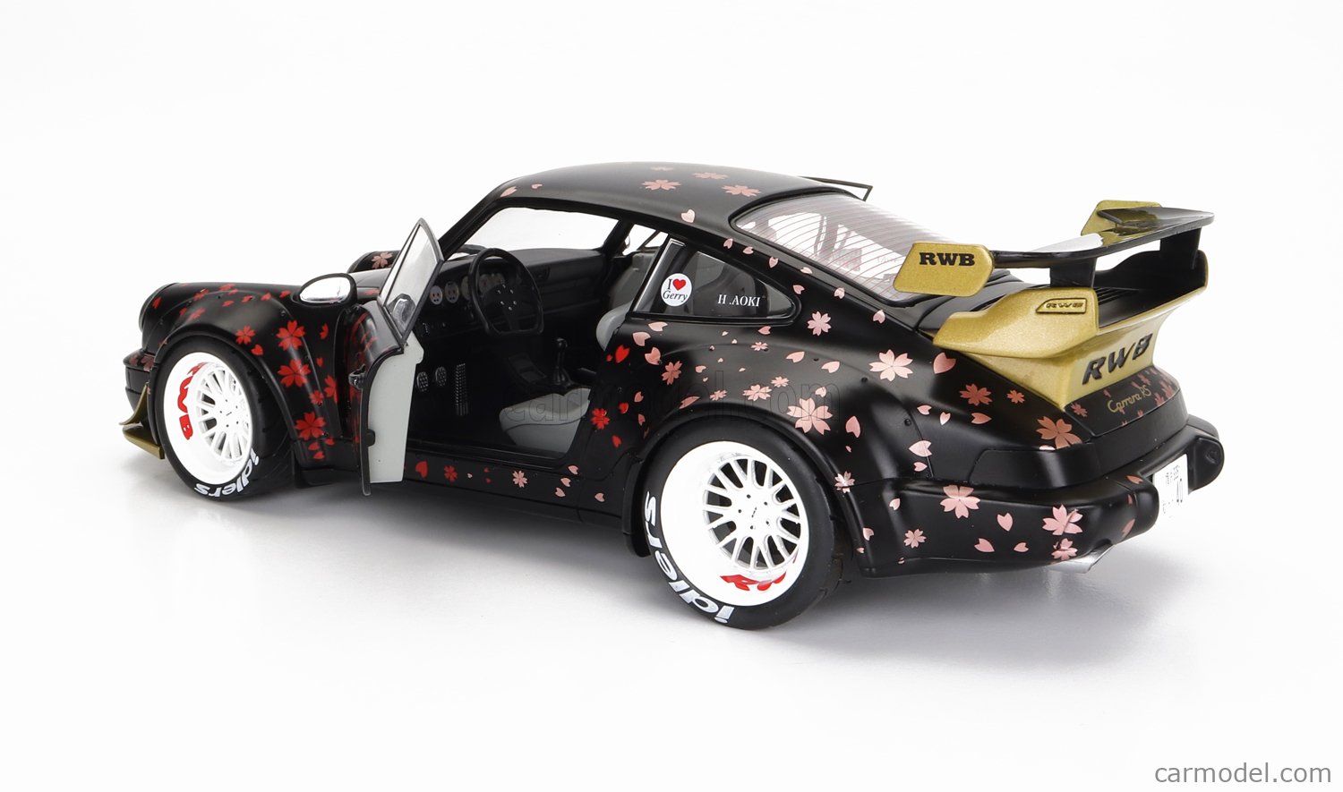 SOLIDO 1807507 Scale 1/18 | PORSCHE 911 964 RWB AOKI BODYKIT 2021 BLACK RED