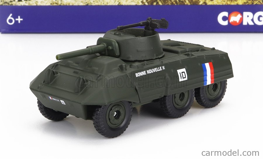 CORGI CS90640 Scale 1/87 | TANK M8 GREYHOUND 1945 - CM. 7.0 MILITARY GREEN