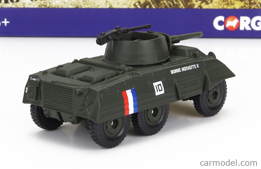 CORGI CS90640 Scale 1/87 | TANK M8 GREYHOUND 1945 - CM. 7.0 MILITARY GREEN