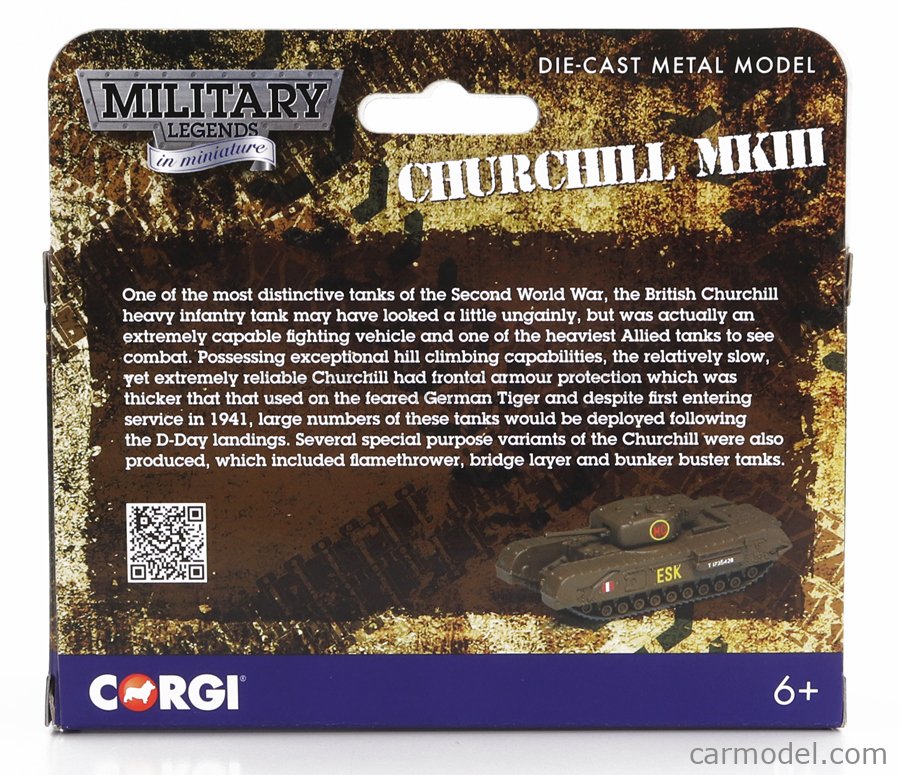CORGI CS90637 Scale 1/87 | TANK CHURCHILL MKIII 1941 - CM. 8.0 MILITARY ...