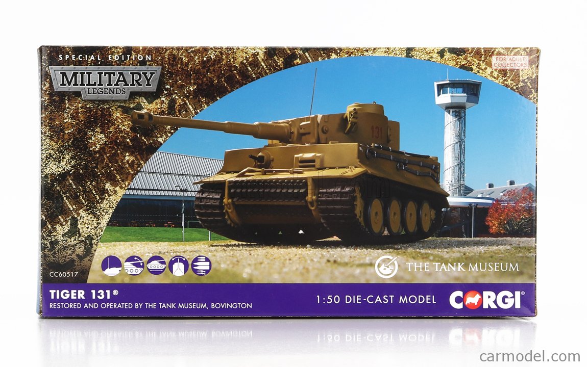 CORGI CC60517 Scala 1/50 | TANK TIGER 131 1943 - RESTORED AND OPERATED ...