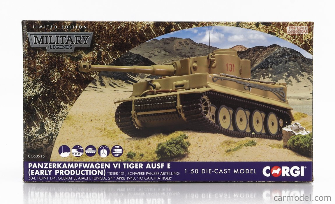 CORGI CC60515 Scale 1/50 | TANK PANZERKAMPFWAGEN VI TIGER AUSF E 1943 ...