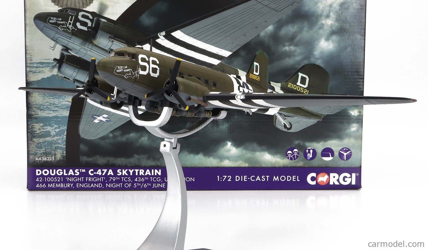 CORGI AA38211 Scale 1/72 | DOUGLAS C-47 SKYTRAIN NIGHT FRIGHT AIRPLANE ...