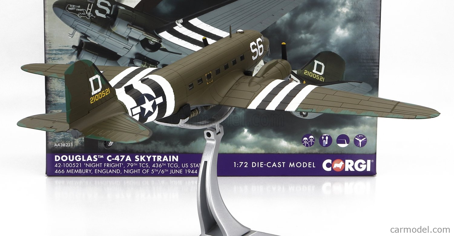 CORGI AA38211 Scale 1/72 | DOUGLAS C-47 SKYTRAIN NIGHT FRIGHT AIRPLANE ...
