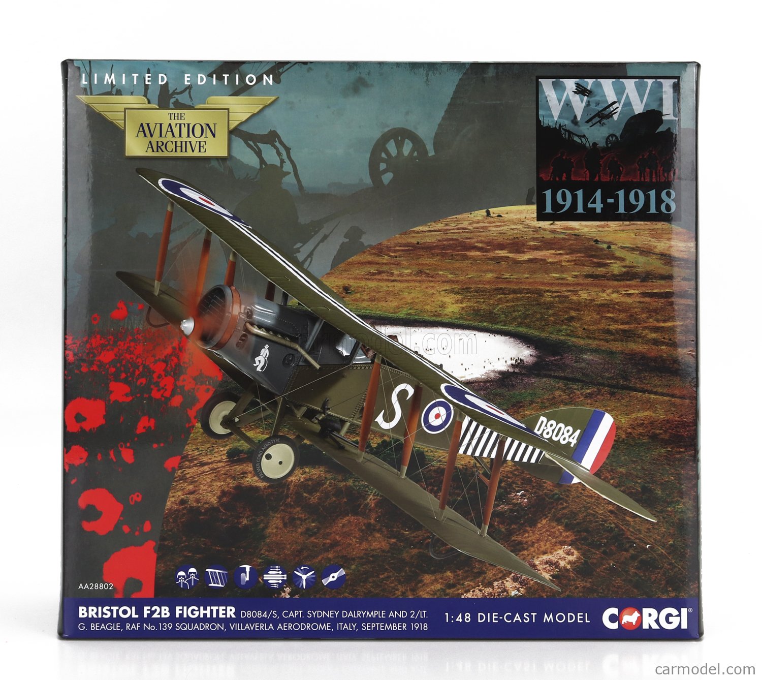 CORGI AA28802 Scale 1/48 | BRISTOL F2B FIGHTER MILITARY AIRPLANE 1918 GREEN