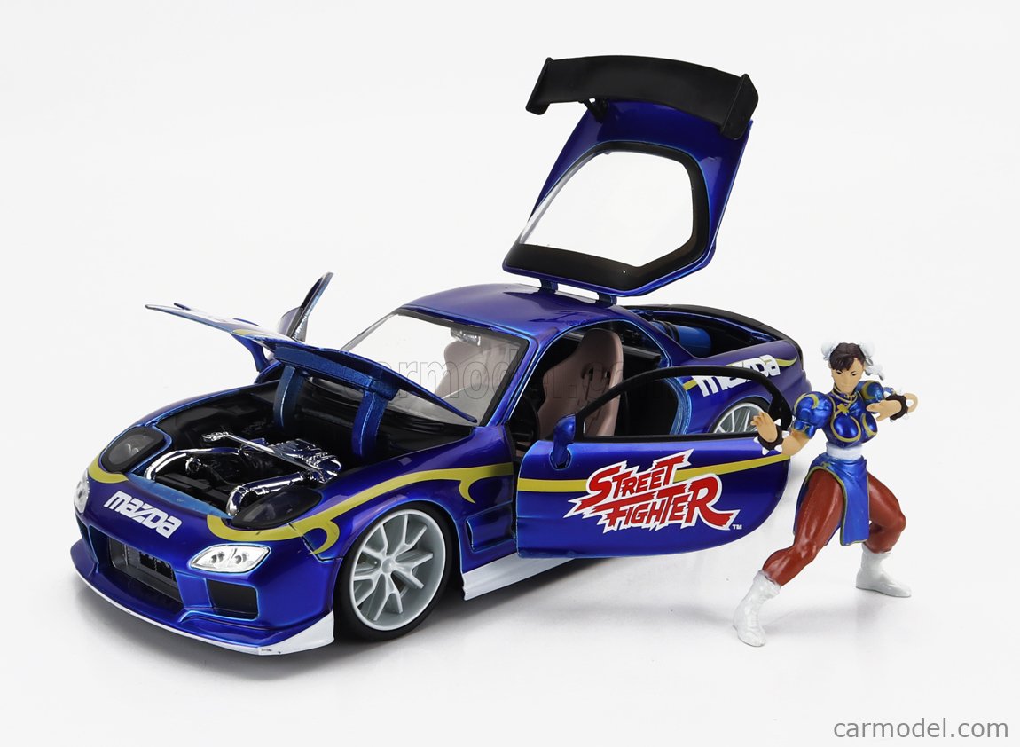 JADA 253255062-30838 Scale 1/24 | MAZDA RX-7 WITH CHUN-LI FIGURE 1993 BLUE