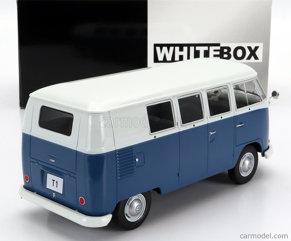 WHITEBOX WB124179 Scale 1/24 | VOLKSWAGEN T1 COMBI MINIBUS 1962 WHITE BLUE