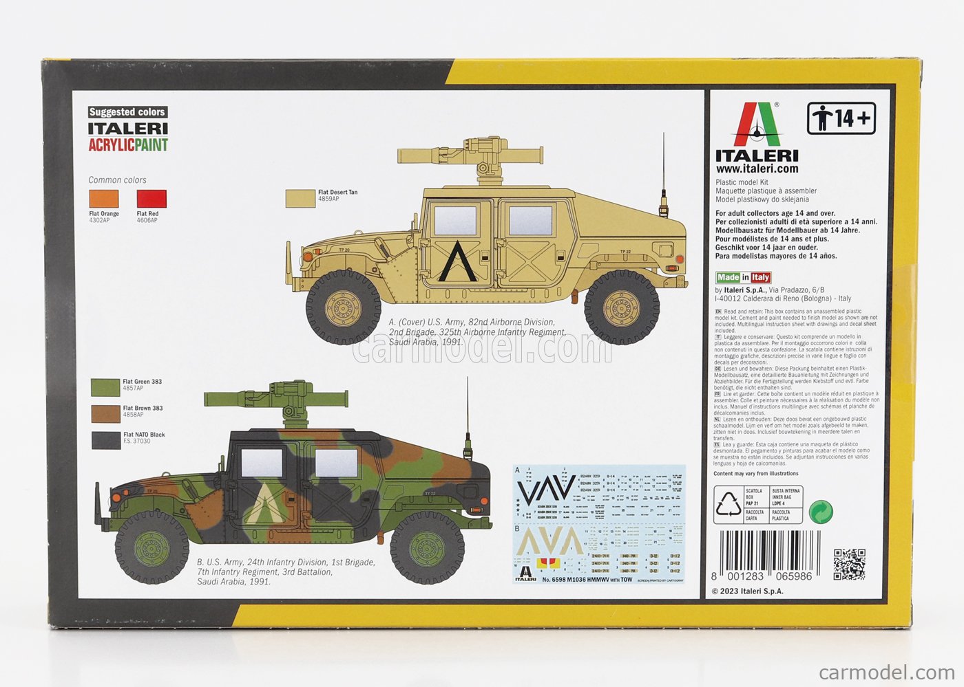 ITALERI IT6598 Escala 1/35 | HUMMER M1036 HMMWV MILITARY TOW CARRIER 1966