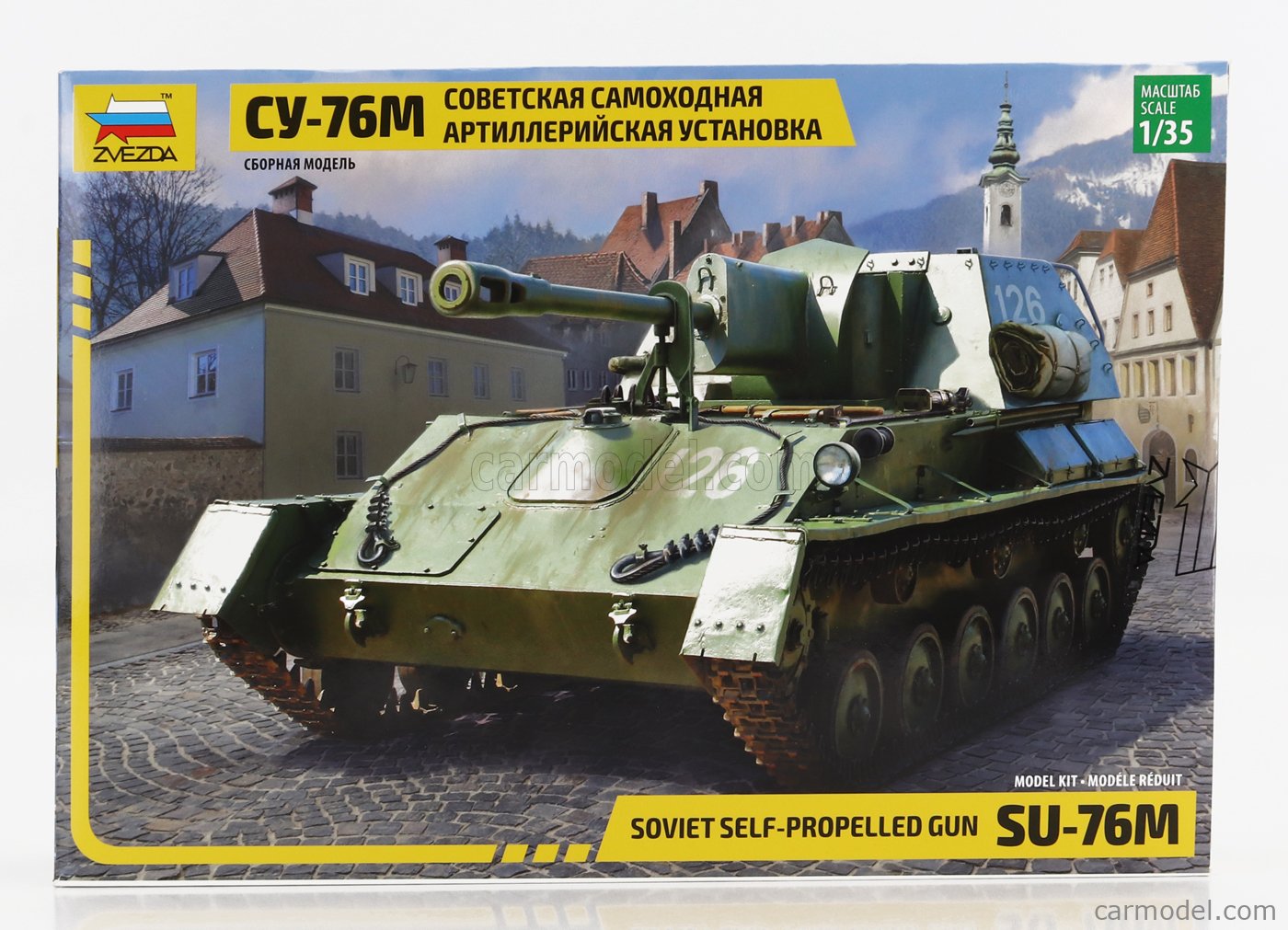 ZVEZDA 3662 Scala 1/35 | TANK SU-76M SOVIET SELF PROPELLED GUN TANK MILITARY 1945
