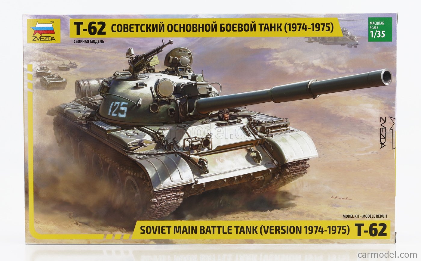 ZVEZDA 3673 Scale 1/35 | TANK T-62 SOVIET MAIN BATTLE TANK MILITARY 1974