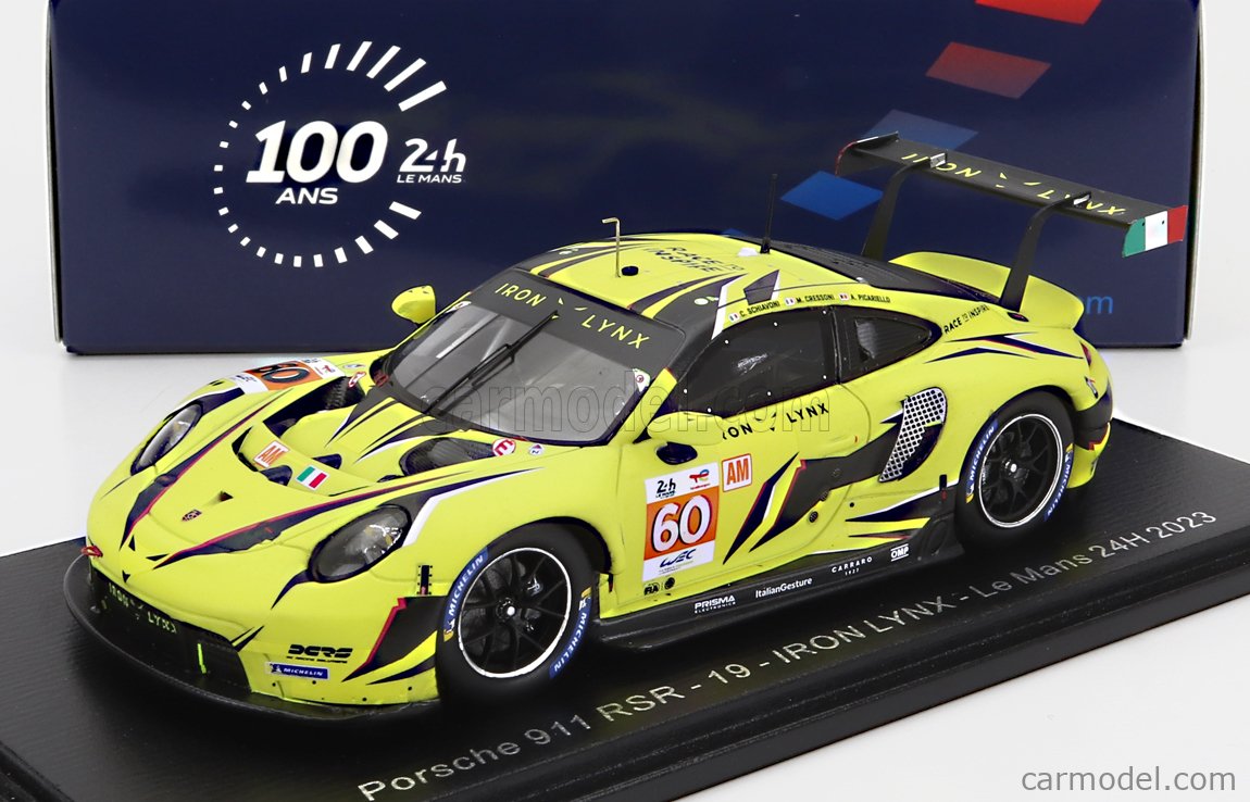 SPARK-MODEL S8763 Echelle 1/43 | PORSCHE 911 991-2 RSR-19 4.2L TEAM IRON LYNX N 60 24h LE MANS ...